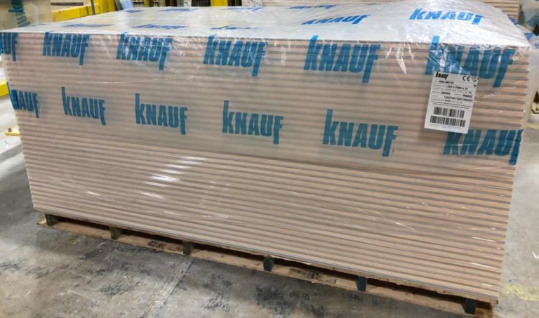 Knauf steps up sustainability by switching to recyclable pallet hoods